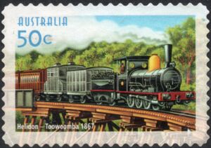 Stamp: B12 Class Locomotive (Helidon-Toowoomba, 1867) (Australia(150th ...