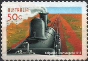 Stamp: G Class train (Kalgoorlie-Port Augusta, 1917) (Australia(150th ...