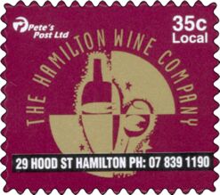 Stamp: Hamilton Wine Company. Carmine Background (New Zealand: Private ...