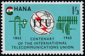 Stamp: ITU Emblem and Symbols (Ghana(Centenary of International ...