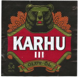 Drink Label: Karhu III (Oy Sinebrychoff Ab, FinlandCol:FI-BEER-000089