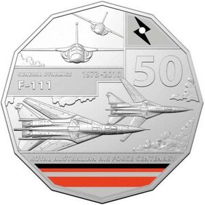 Coin: 50 Cents (100 Years RAAF - General Dynamics F-111) (Australia ...