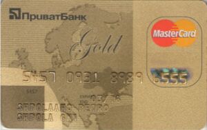 Bank Card: MasterCard Gold (PrivatBank, UkraineCol:UA-MC-0209.03