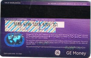 Bank Card: Shopping Card (PT GE Finance Indonesia, IndonesiaCol:ID-MC-0102
