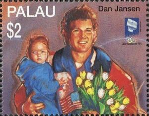 Stamp: Dan Jansen (Palau(100 years of the IOC: Gold medalist) Mi:PW 724 📮