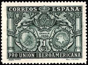 Stamp: Arms of Spain, Bolivia and Paraguay (Spain(Spanish-American ...