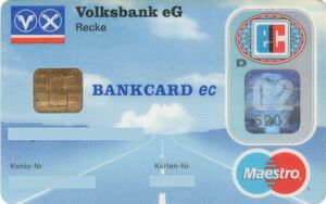 Bank Card: Volksbank eG Recke BANKCARD ec 02 (Volksbank eG Recke ...