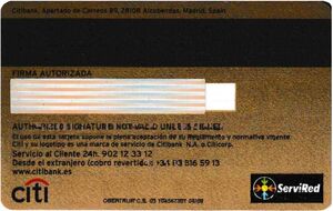 Tarjeta de Banco: Citibank Visa Gold (Citibank, EspañaCol:ES-VI-0061.07