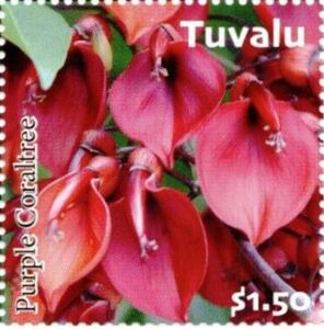 Stamp: Purple Coraltree (Tuvalu(Flowers of Tuvalu (2020)) Mi:TV 2540,Sn ...
