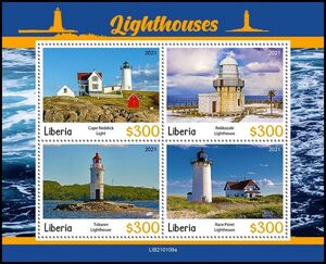 Stamp: Lighthouses (Liberia(Lighthouses (2021)) Sn:LR 3673,Yt:LR 6782-6785
