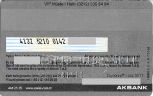 Bank Card: Axess-Platinum (Akbank T.A.Ş., Türkiye (Turkey)Col:TR-VI-0157.03