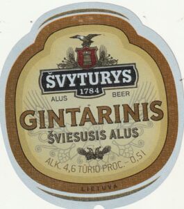 Drink Label: Švyturys Gintarinis (UAB Svyturys-Utenos alus ...