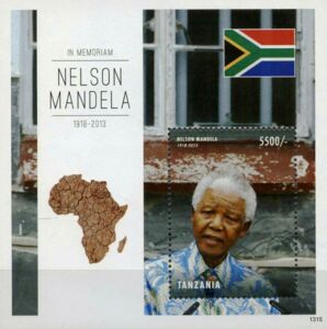 Stamp: Nelson Mandela (Tanzania) (Nelson Mandela (2013)) Mi:TZ BL675,Sn ...