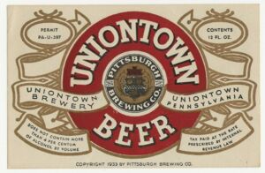 Drink Label: Uniontown Beer (Uniontown Brewery, United States of ...