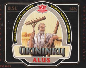 Drink Label: Ukininku alus 14% (Ragutis, AB, LithuaniaCol:LT-BEER-000798