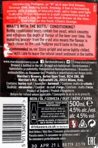 Drink Label: Marston's Pedigree (Marston's PLC, United Kingdom of Great ...