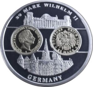 Token: 20 Mark Wilhelm II (Germany, Federal Republic(Coin Replicas and ...