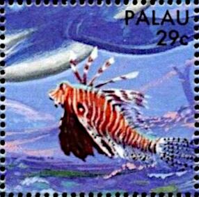 Stamp: Red Lionfish (Palau(Prehistoric Animals and Legendary Sea Life ...