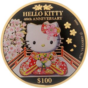 コイン: 100 Dollars (Hello Kitty 40th Anniversary) (クック諸島(2004~Today ...