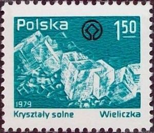 Stamp: Salt crystals (Poland(Wieliczka ancient rock-salt mines) Mi:PL ...