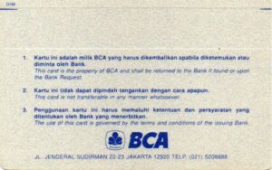 Bank Card: BCA cash (Bank Central Asia, IndonesiaCol:ID-GM-0011.04