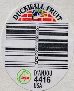 Fruit Sticker: Duckwall Fruit D'Anjou 4416 (United States of AmericaCol ...