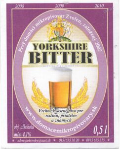 Drink Label: Yorkshire Bitter (Prvý domácí mikropivovar Zvolen ...
