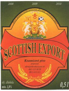 Drink Label: Scottish export (Prvý domácí mikropivovar Zvolen ...