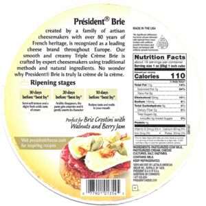 Food Label: President Brie Triple Crème (Lactalis American Group, Inc ...