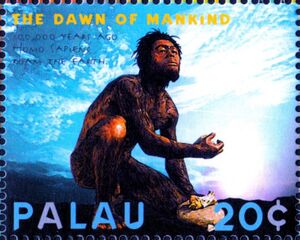 Stamp: The Dawn of Mankind (Palau(20th Century Discoveries) Mi:PW 1638 ...