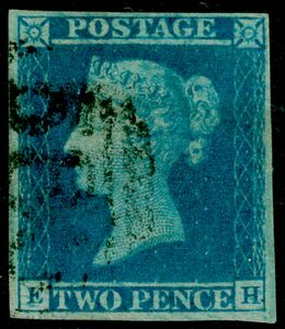 Stamp: Queen Victoria - Two Penny Blue (United Kingdom of Great Britain ...