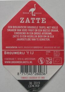 Drink Label: Brouwerij t'IJ Zatte (vandeStreek bier, NetherlandsCol:NL ...