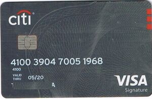 Bank Card: Citi Visa Signature (Citibank, United States of AmericaCol ...