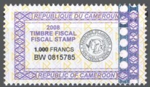 Stamp: National Seal (Cameroon: Revenue Stamps(Fiscal) Bar:CM R240 📮