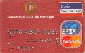 Bank Card: Automovel Club de Portugal (BPI, PortugalCol:PT-MC-0036