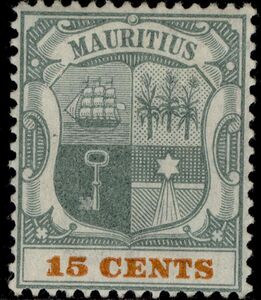 Stamp: Coat of Arms (Mauritius(Coat of Arms 1900-1905) Mi:MU 92,Sn:MU ...
