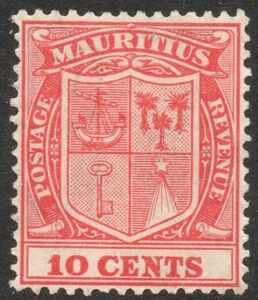 Stamp: Coat of Arms (Mauritius(Coat of Arms 1921-1926) Mi:MU 181,Sn:MU ...