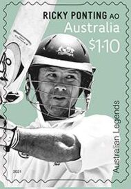 Stamp: Ricky Ponting (AO) (Australia(Australian Legends - Cricketers ...