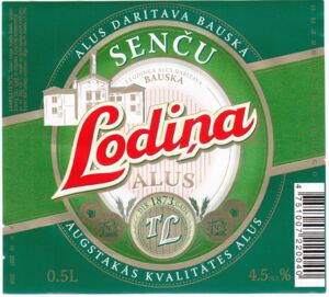 Drink Label: Lodina alus (Bauska brewery, LatviaCol:LV-BEER-000260