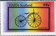 Stamp: Bicycles (Scotland, Staffa: Cinderella Stamps(Bicycles 1977) Col ...