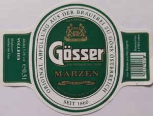 ฉลากเครื่องดื่ม: Gosser Marzen (Gösser Brauerei, ออสเตรียCol:AT-BEER-006889