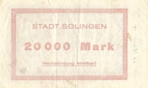 Banknote: 20,000 Mark (Rheinland(Solingen) Kel:4809a.1.7