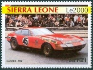 Stamp: 365 Gtb/4 - 1972 (Sierra Leone(Ferrari Automobiles (2001)) Mi:SL ...