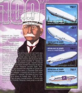 Stamp: First Zeppelin Flight, 100th Anniversary (Guinea(First Zeppelin ...