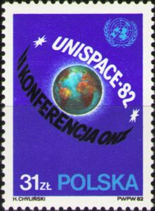 Stamp: 2nd UN Conference on Peaceful Uses of Outer Space, Globe ...