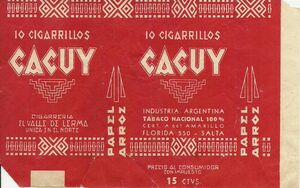 Cigarette Pack: Cacuy (ArgentinaCol:AR-CT-1863