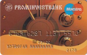 Bank Card: Maestro (Prominvestbank, UkraineCol:UA-MS-0243.02