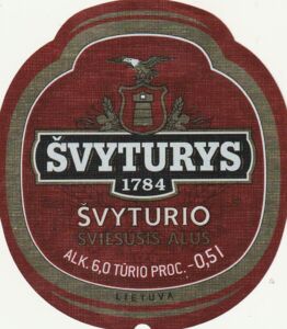 Drink Label: Svyturis Svyturio (UAB Svyturys-Utenos alus, LithuaniaCol ...