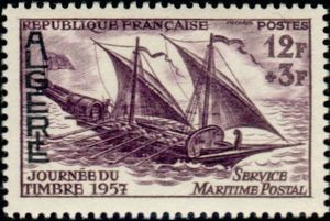 Stamp: Felouque (Algeria) Mi:DZ 363,Sn:DZ B87,Yt:DZ 342,Sg:DZ 371
