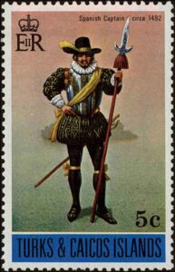 Stamp: Spanish Captain circa 1492 (Turks and Caicos Islands(Military ...